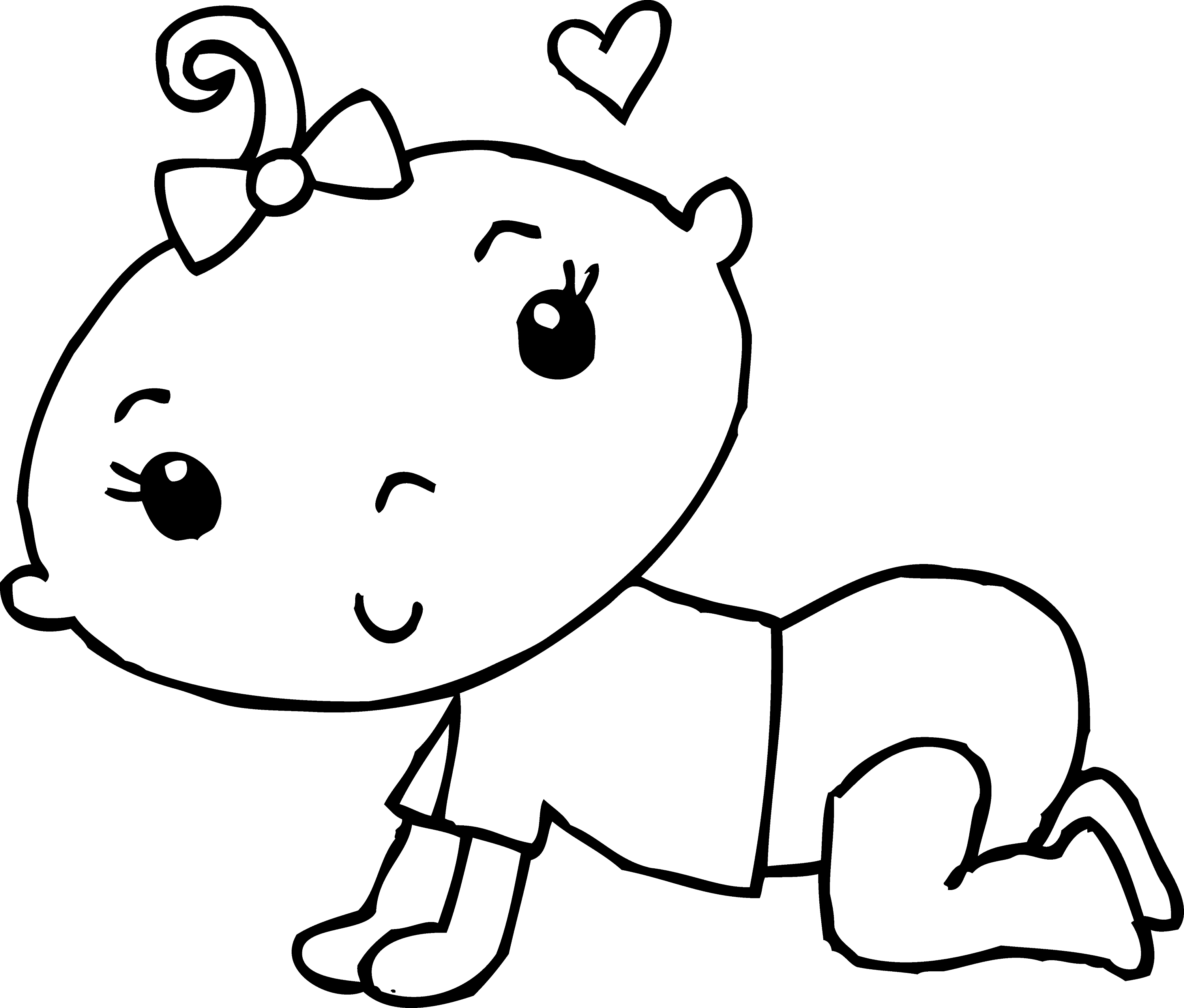 Cute Baby Girl Coloring Page Free Clip Art