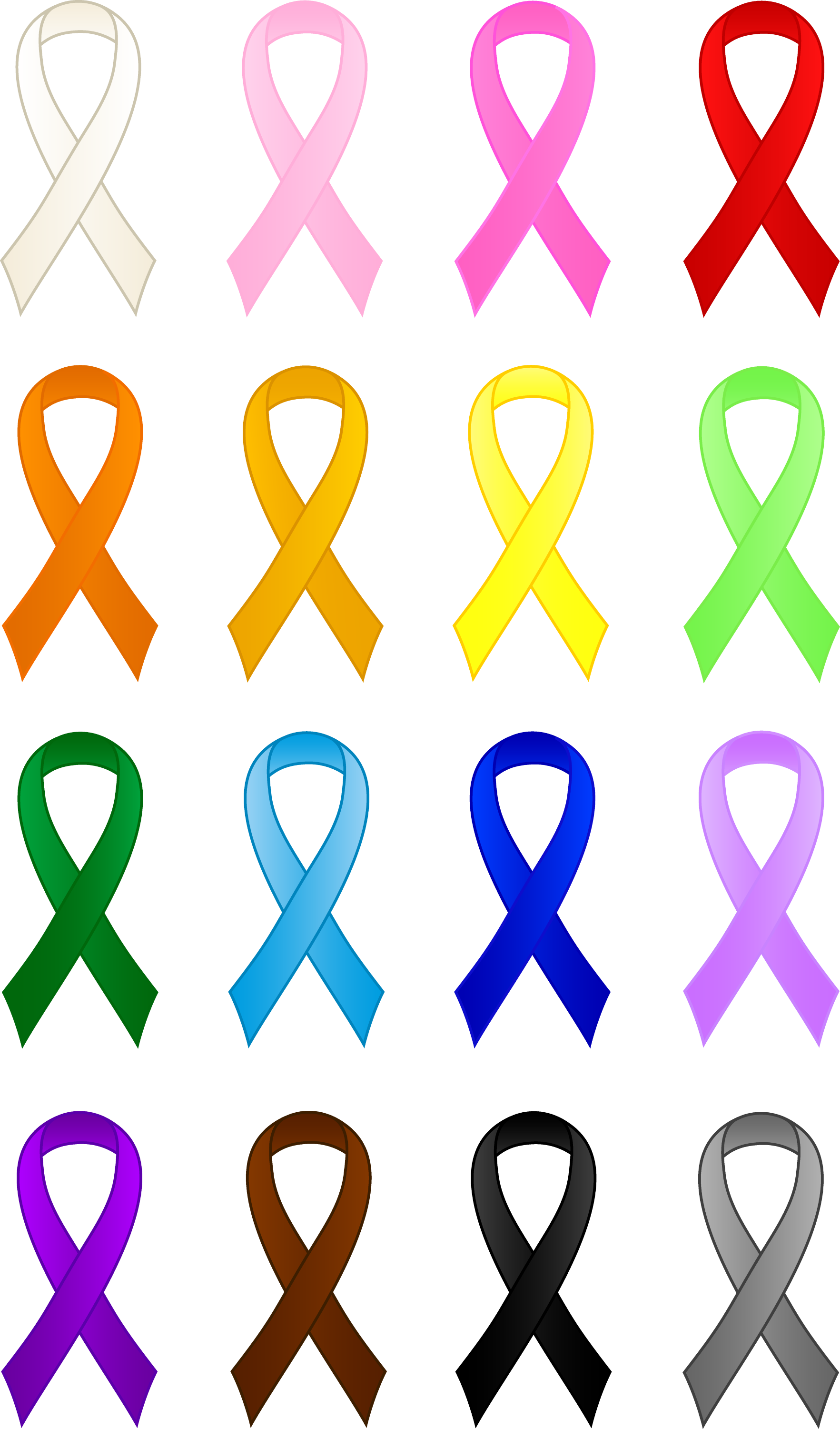 Awareness Ribbons Set Of Colors Free Clip Art